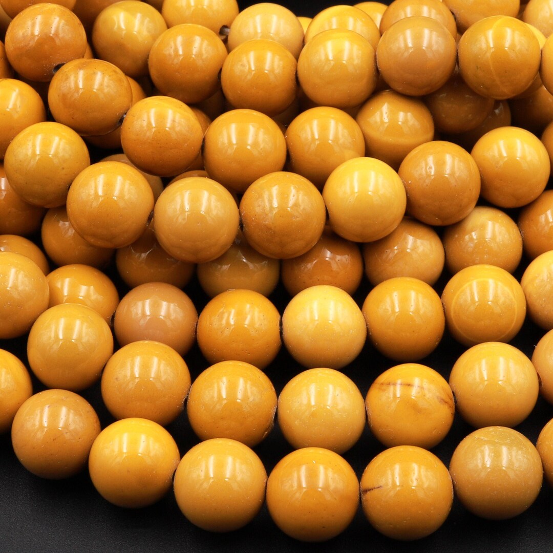 Natural Australian Yellow Mookaite 4mm 6mm 8mm 10mm 12mm Smooth Round ...