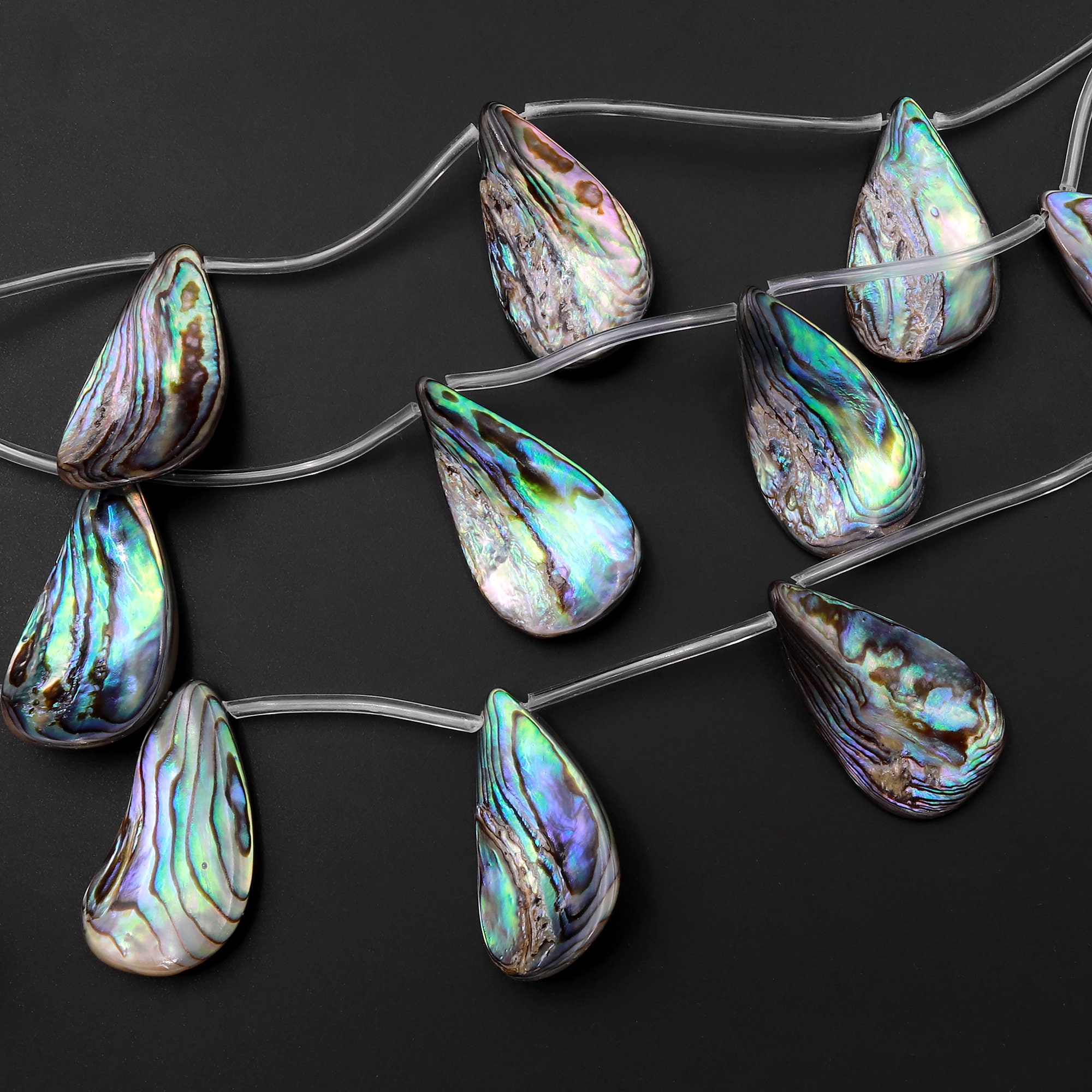 Real Natural Abalone Shell Beads Mermaid Shards Side Drilled - Etsy