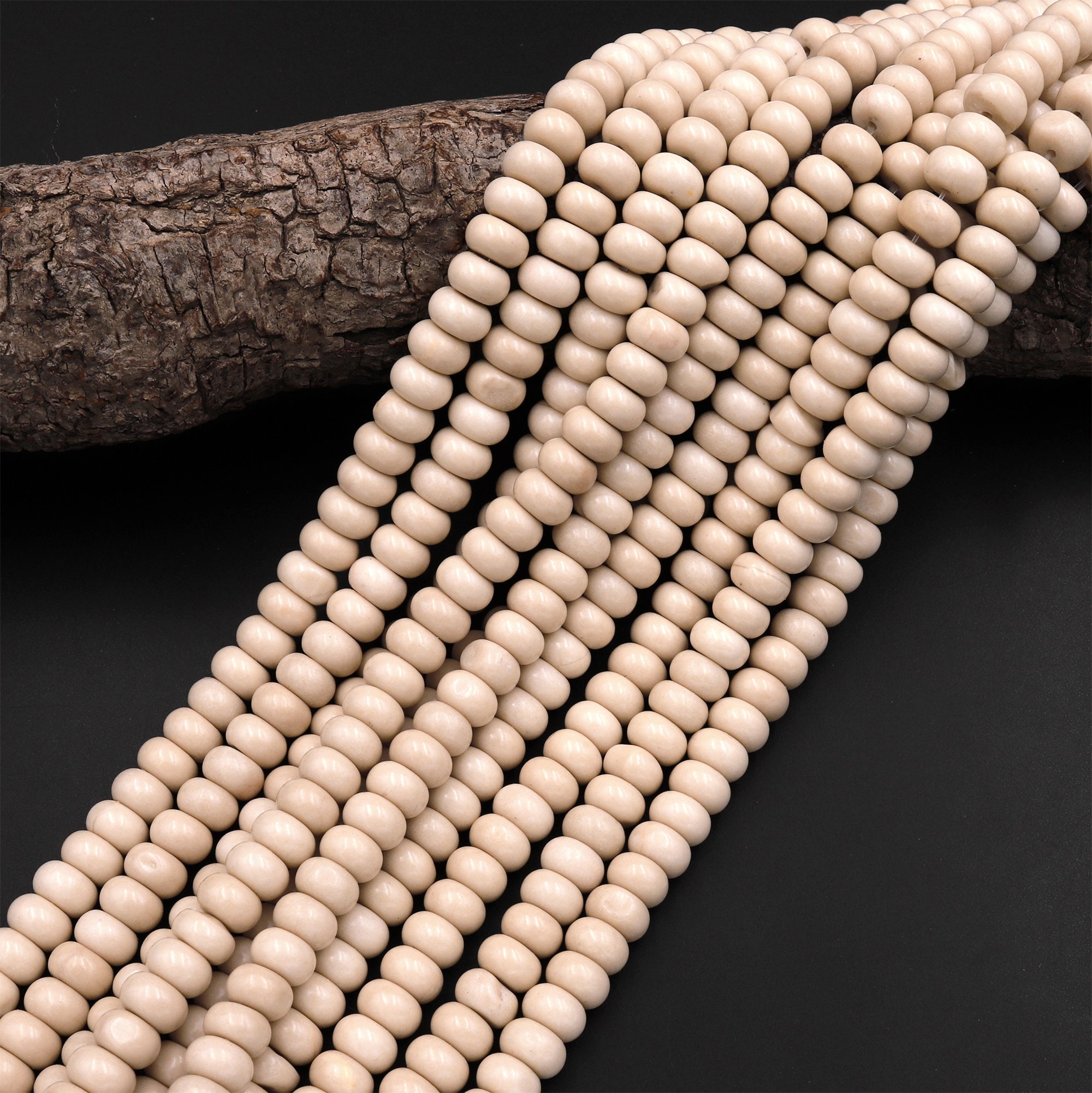 Natural Fossil Jasper Aka River Stone 6mm 8mm Smooth Rondelle - Etsy