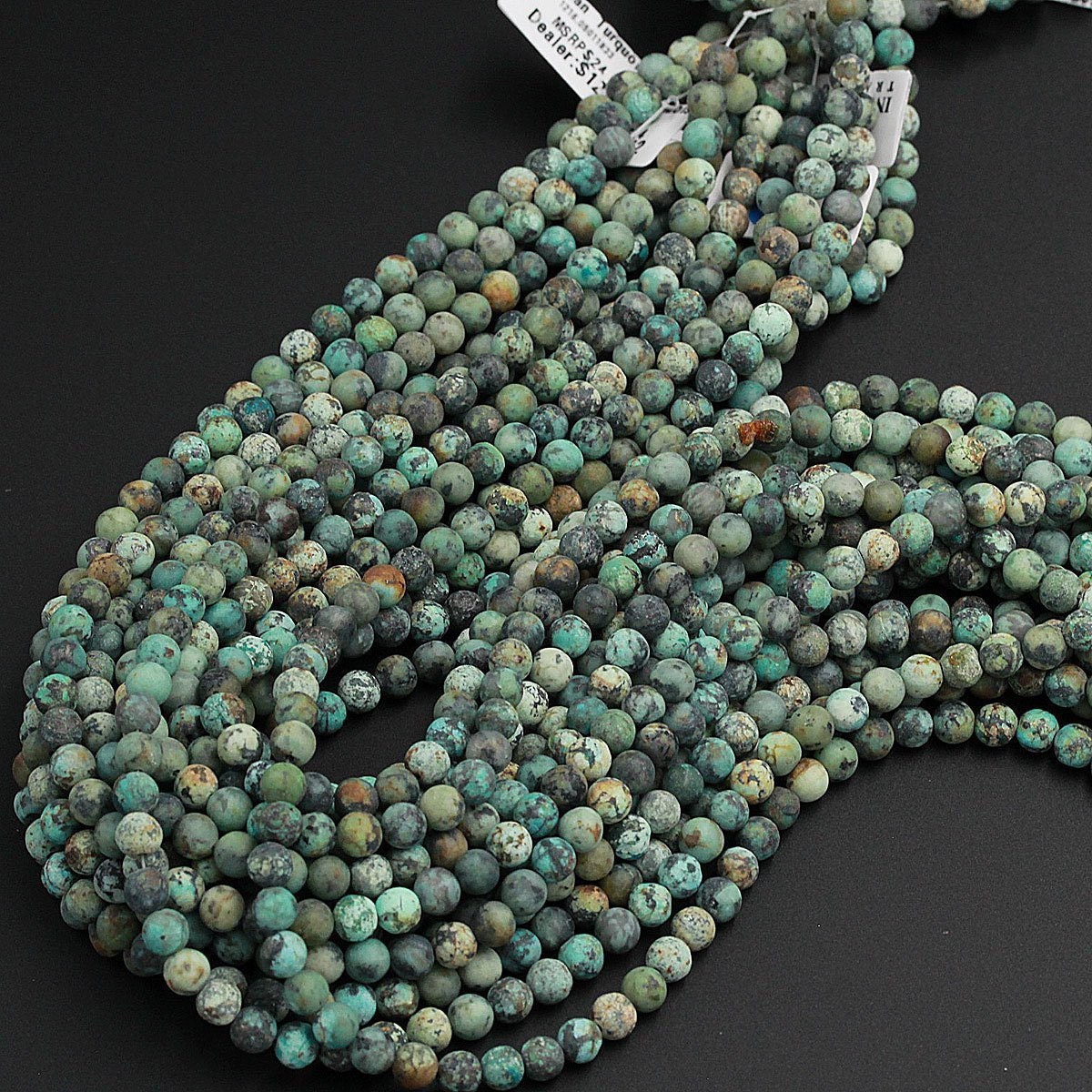 Matte Natural African Turquoise 4mm 6mm 8mm 10mm 12mm Round - Etsy