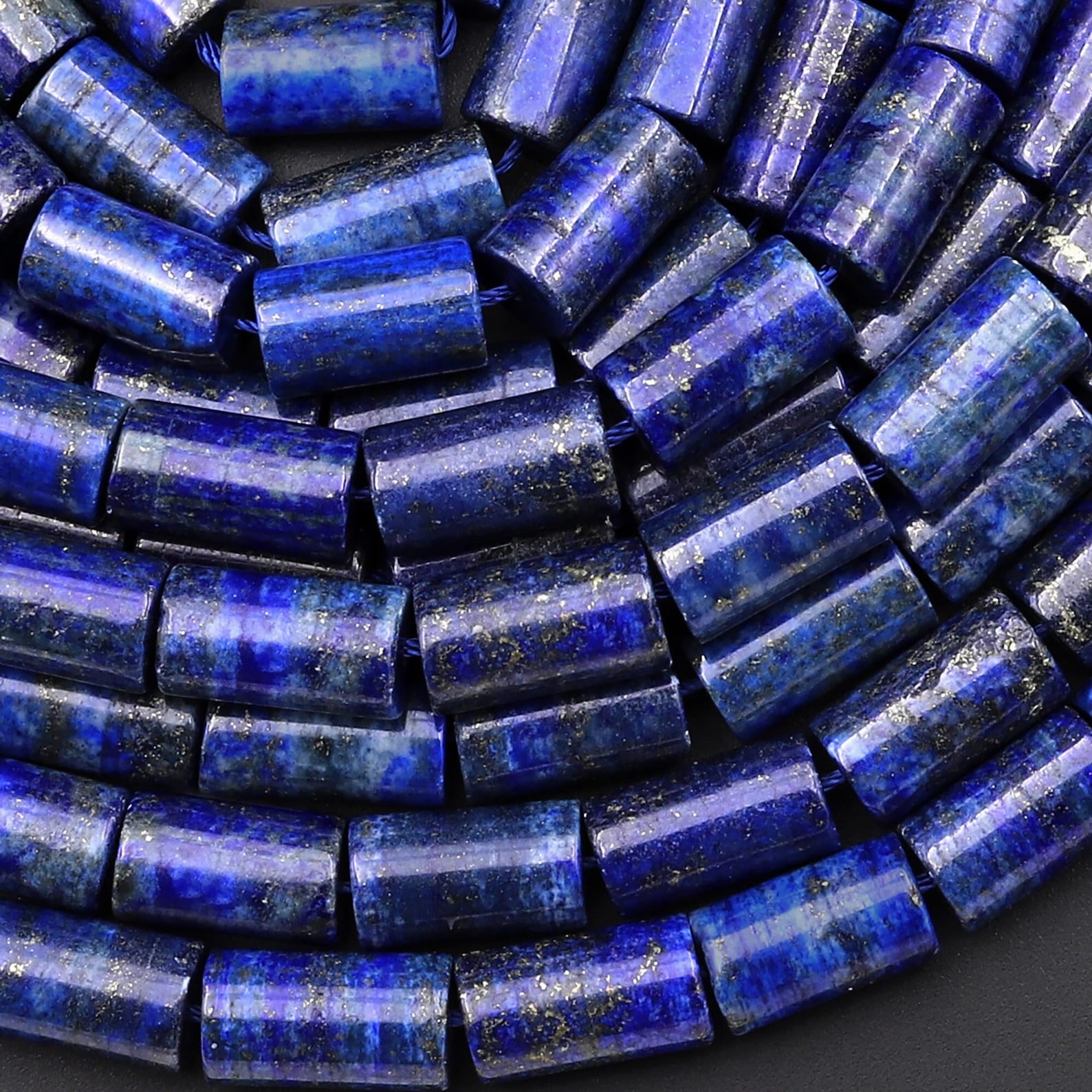 Blue Lapis Smooth 6x10mm 8x14mm Tube Beads 15.5" Strand - Etsy