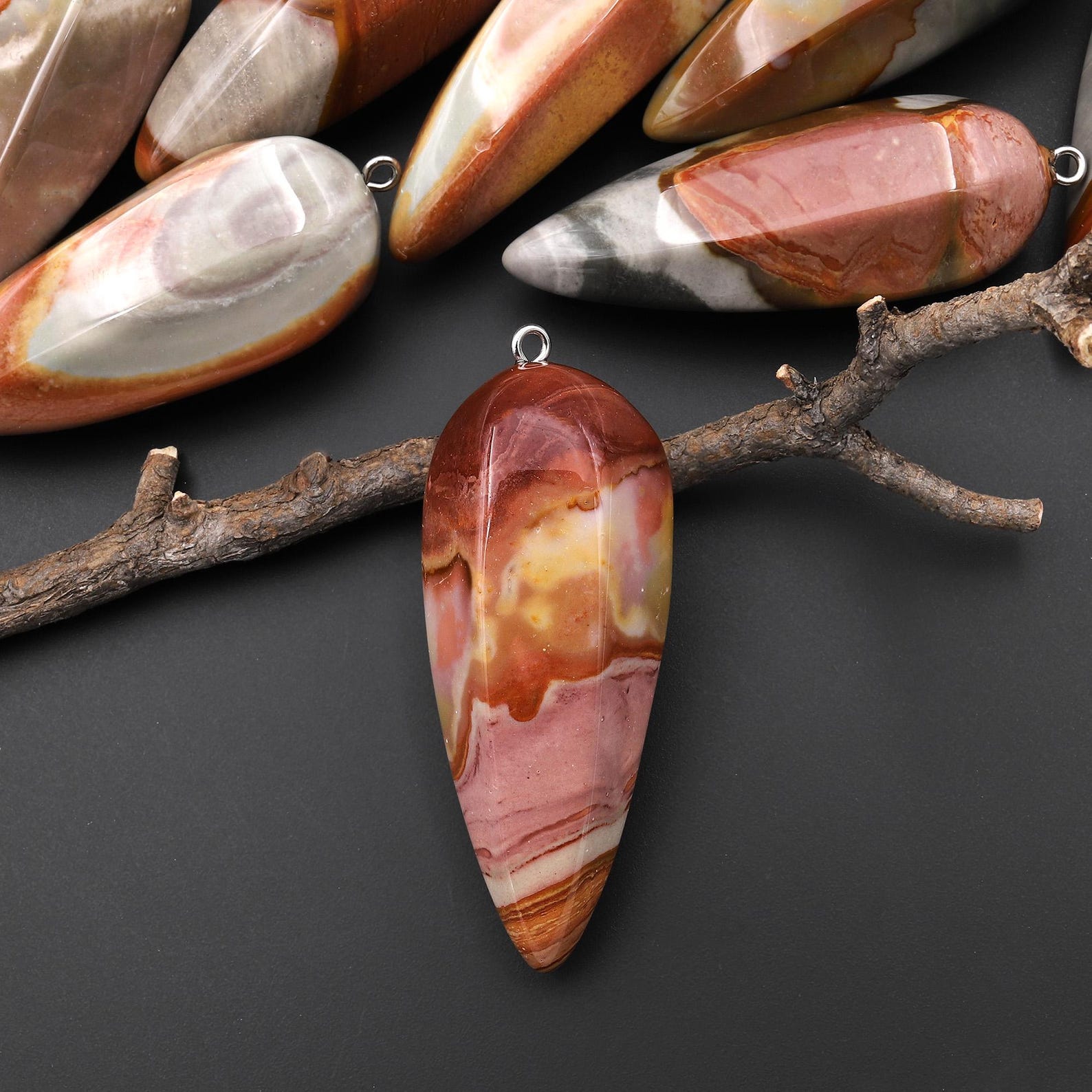 Natural Polychrome Jasper Aka Landscape Ocean Jasper Pendant Crystal ...