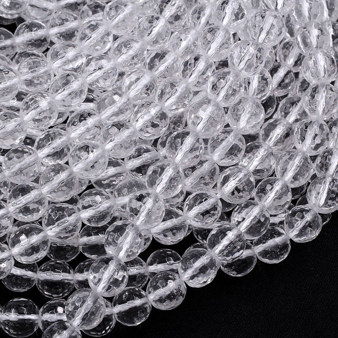 Faceted Natural Rock Quartz Round Beads 2mm 3mm 4mm 6mm 8mm 10mm 12mm ...