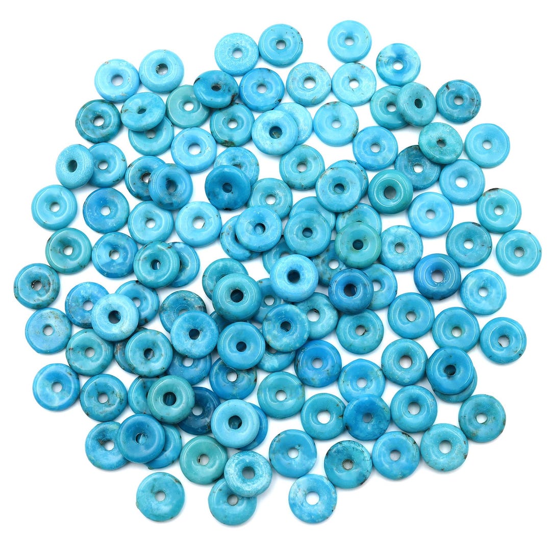 Real Genuine Natural Arizona Blue Turquoise Donut 11mm Pendant - Etsy