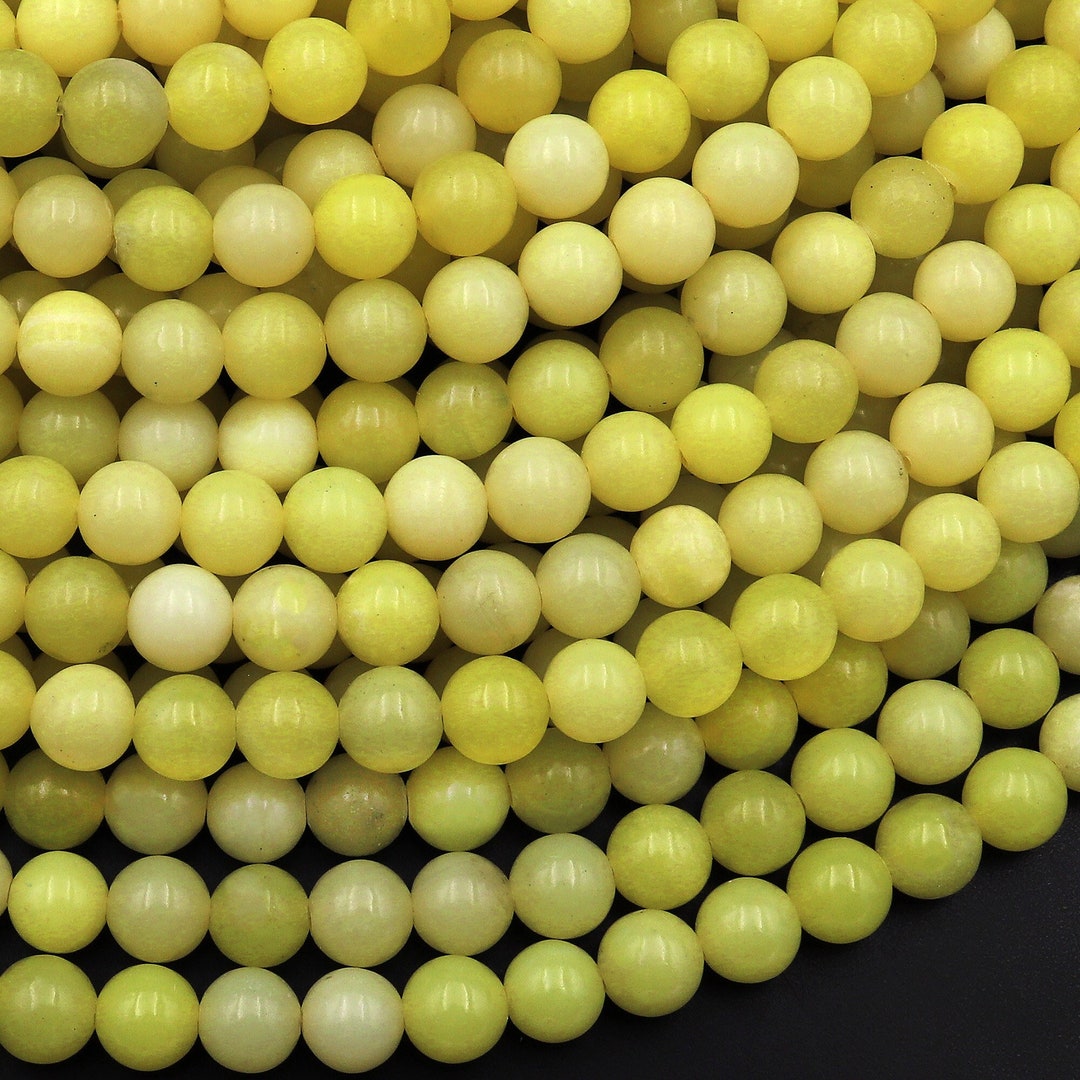 Natural Lemon Jade Round Beads 4mm 6mm 8mm 10mm 15.5