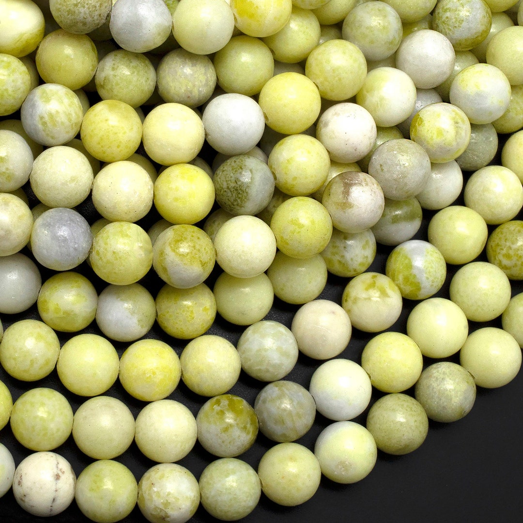 Natural Canary Yellow Jade Round Beads 8mm 15.5" Strand - Etsy