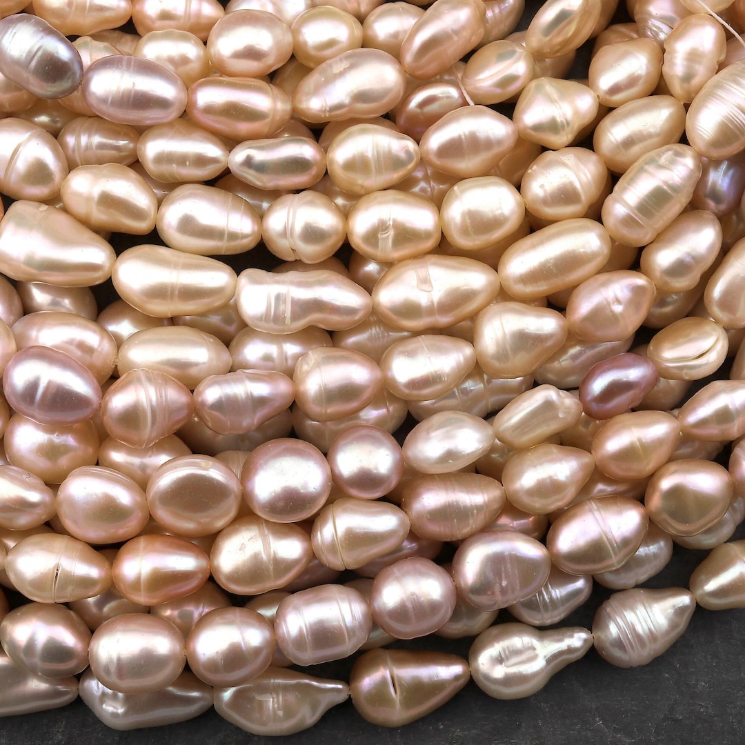 AAA Peach Pink Nugget Pearl Genuine Natural Freshwater Pearl 15.5 ...