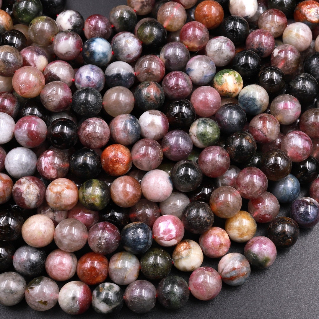 Natural Multicolor Tourmaline Round Beads 5mm 6mm 7mm 15.5" Strand - Etsy