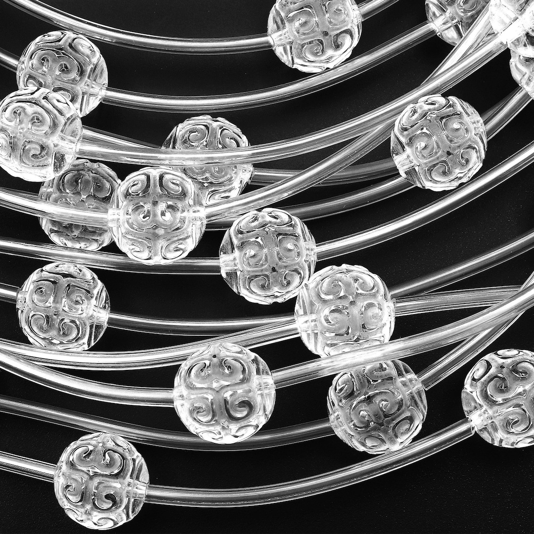 Natural Clear Rock Quartz Crystal Hand Carved Round Gemstone Longevity ...