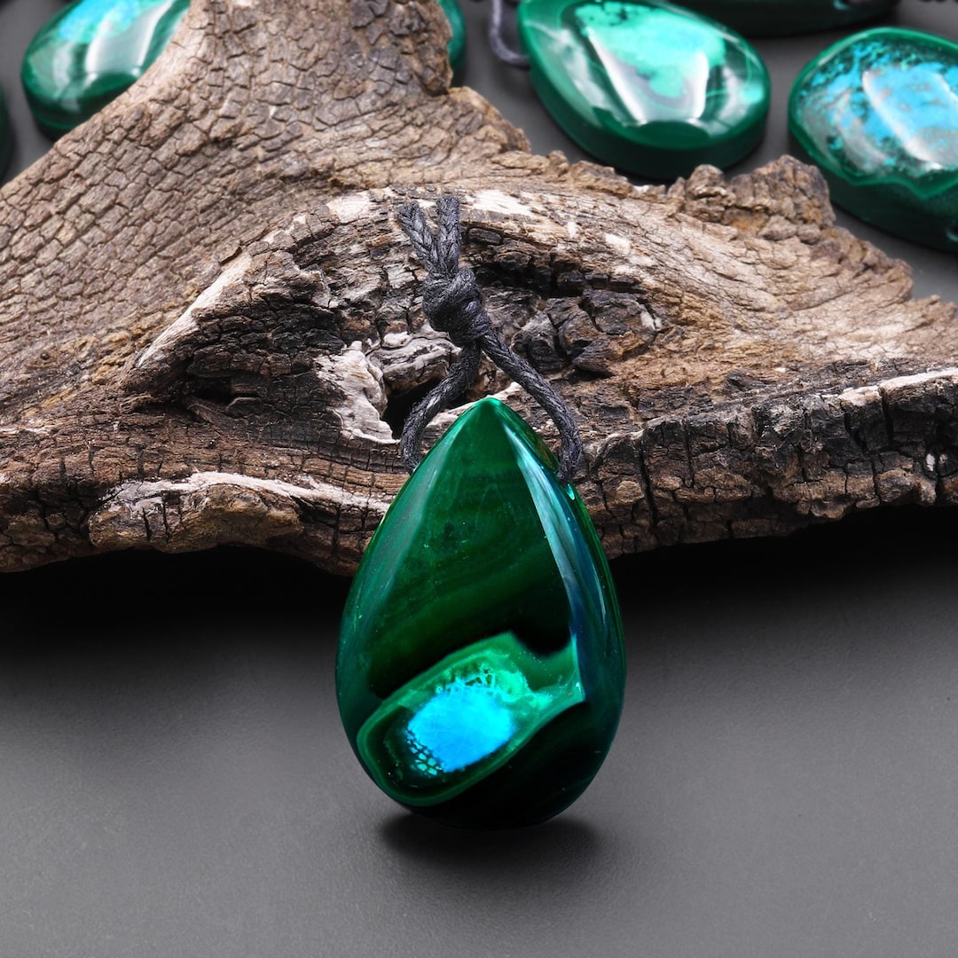 Rare Natural Hybrid Gemstone Blue Chrysocolla Green Malachite Side ...