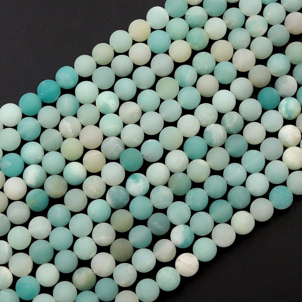Matte Natural Blue Amazonite 6mm 8mm 10mm Round Beads Stunning - Etsy