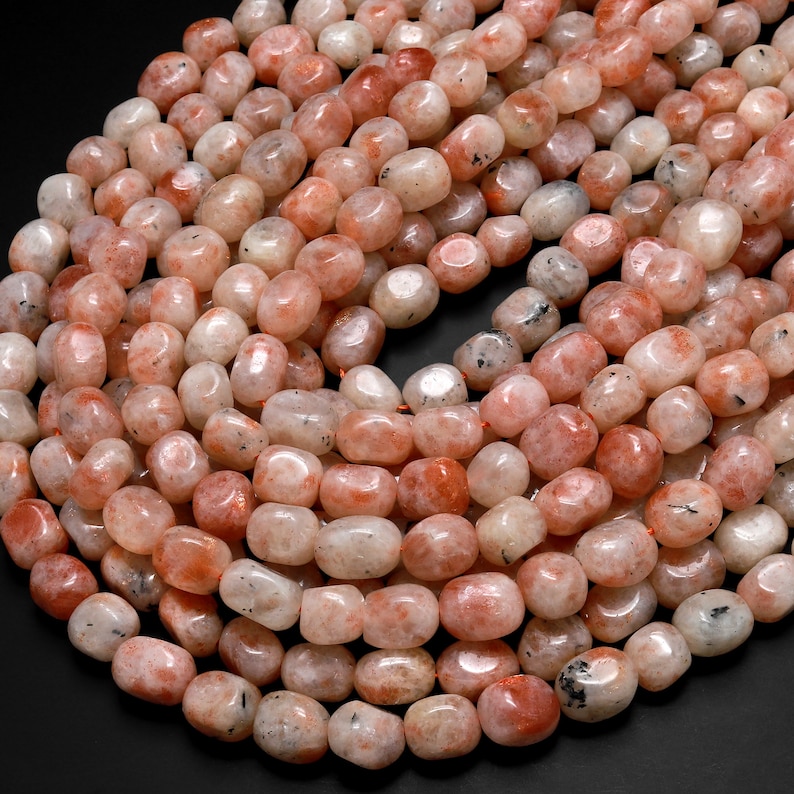 Natural Sunstone Freeform Pebble Nugget Beads Gemstone 15.5" Strand - Etsy