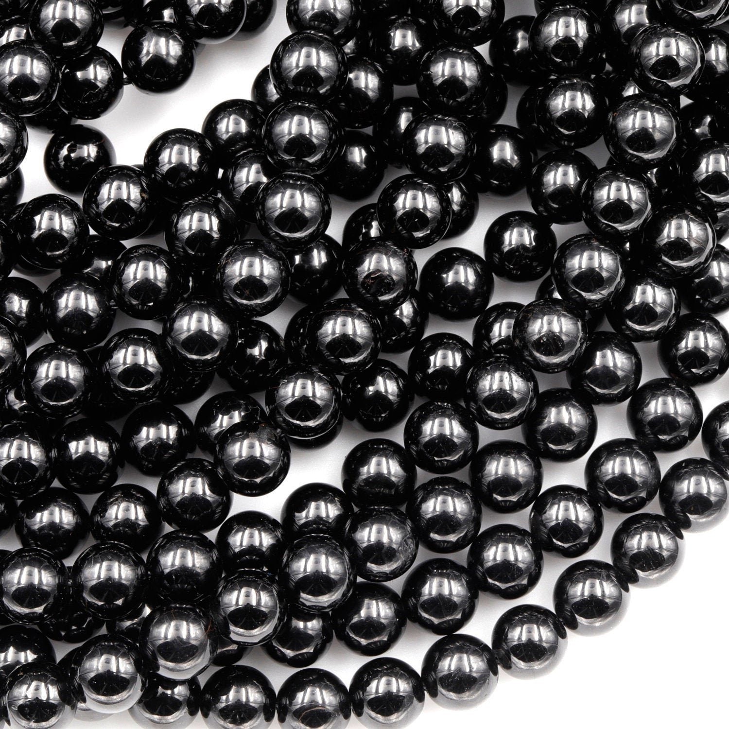 A Genuine Natural Black Tourmaline Beads 4mm 6mm 8mm 10mm - Etsy