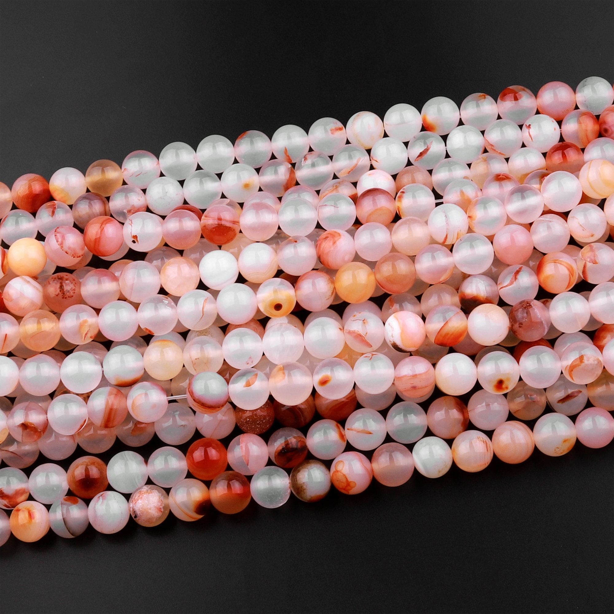 Natural Red Flower Agate Aka Red Montana Agate 4mm 6mm 8mm 10mm 12mm ...