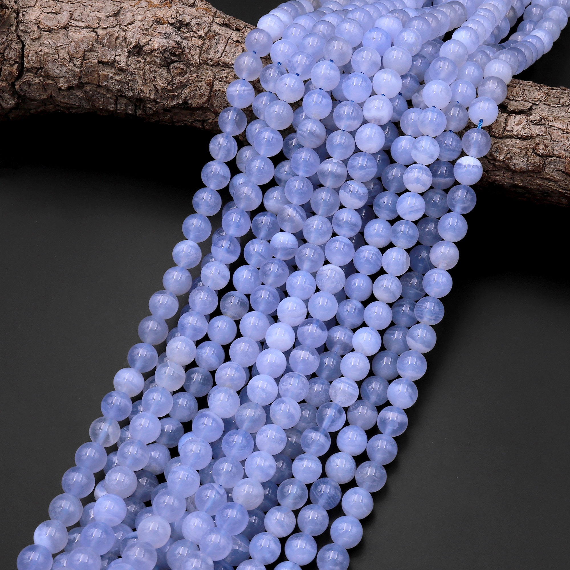 AAA Natural Blue Lace Agate Beads 4mm 6mm 8mm 10mm Round Beads 15.5 ...