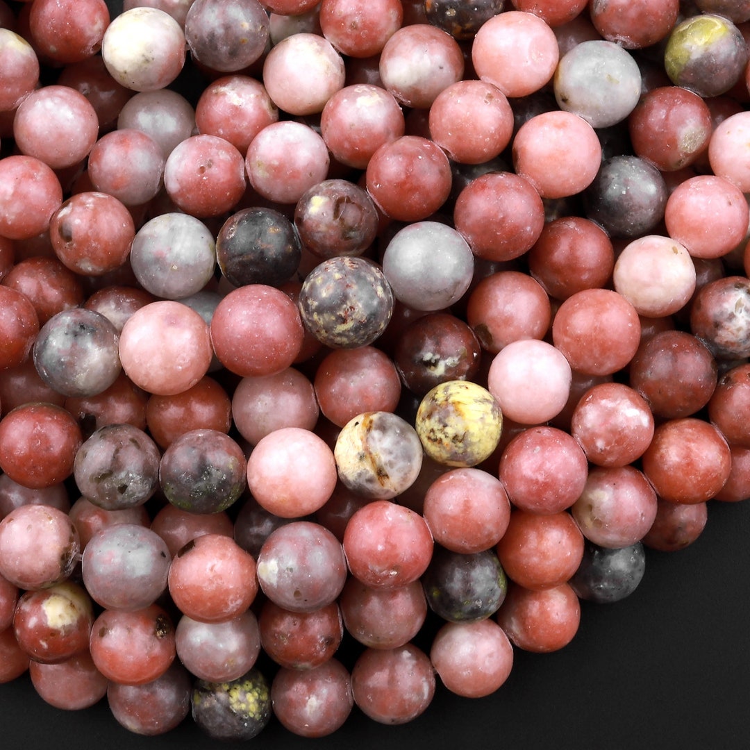 Natural Autumn Jasper 6mm 8mm Smooth Round Beads Salmon Peach Stone 15. ...