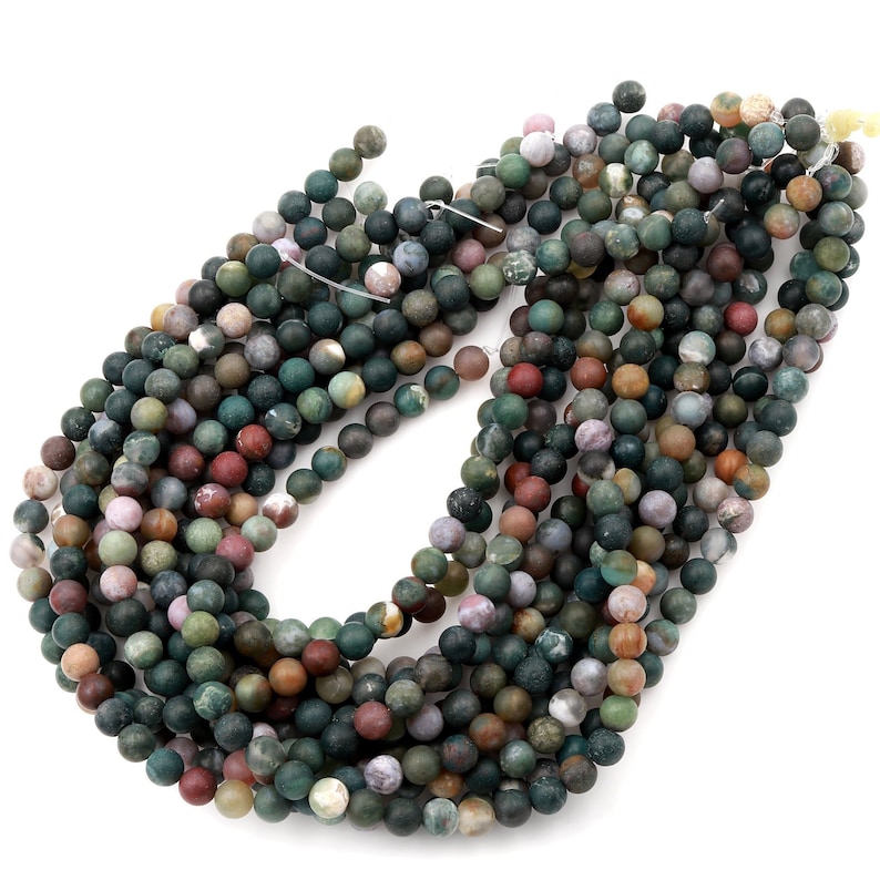 Matte Indian Agate 4mm 6mm 8mm 10mm 12mm Round Beads Natural - Etsy