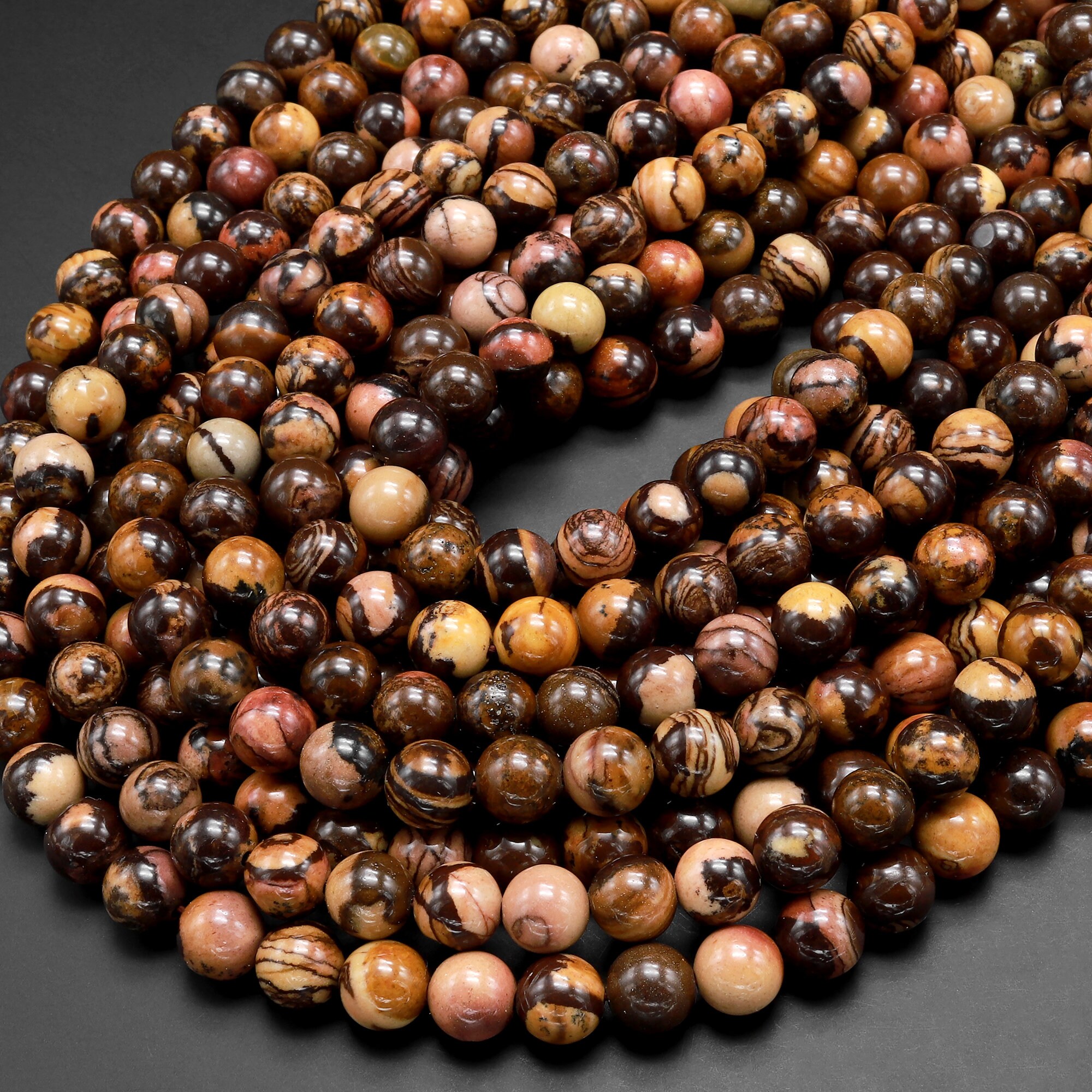 Natural Australian Outback Jasper Beads 6mm 8mm 10mm Round Beads 15.5 ...