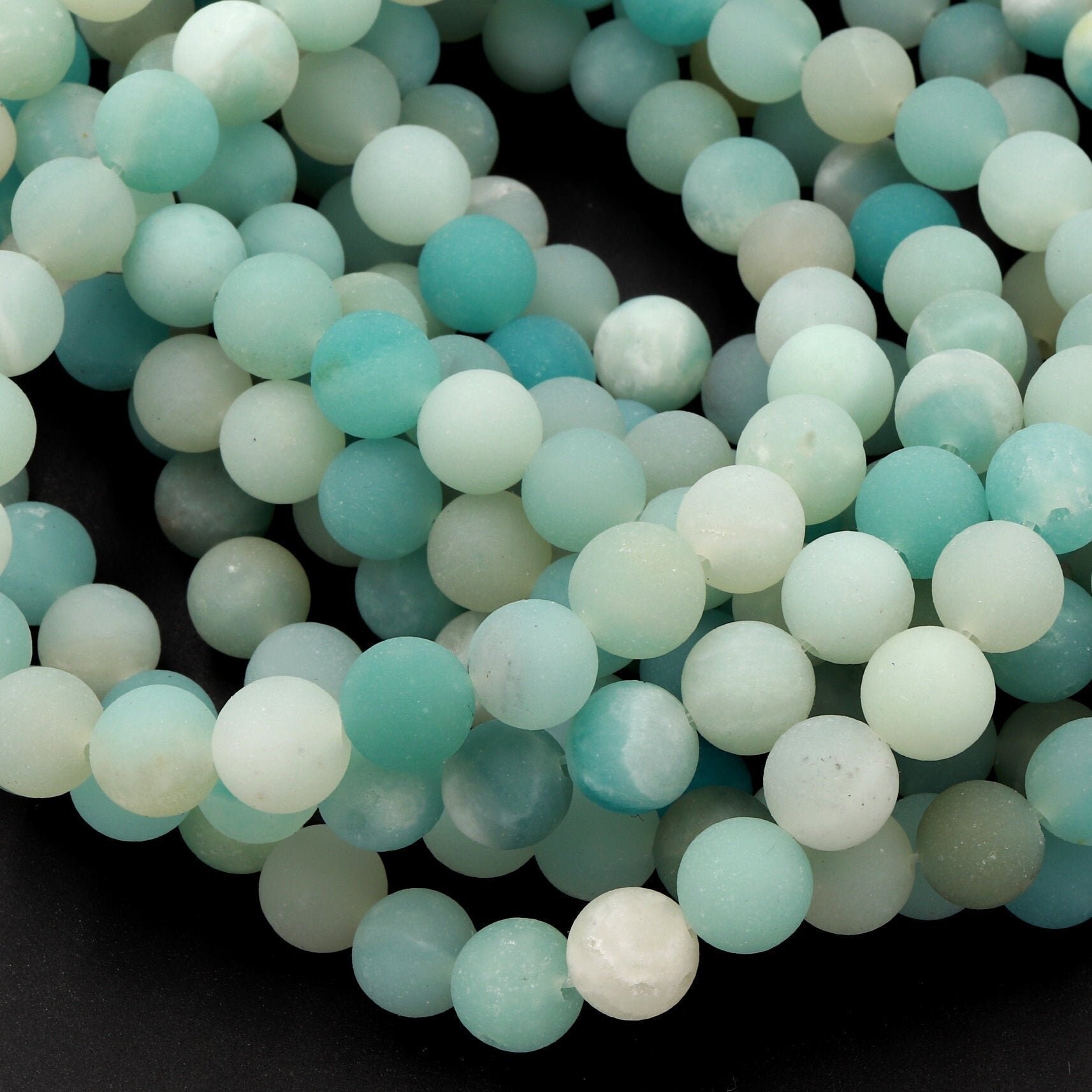 Matte Natural Blue Amazonite 6mm 8mm 10mm Round Beads Stunning - Etsy