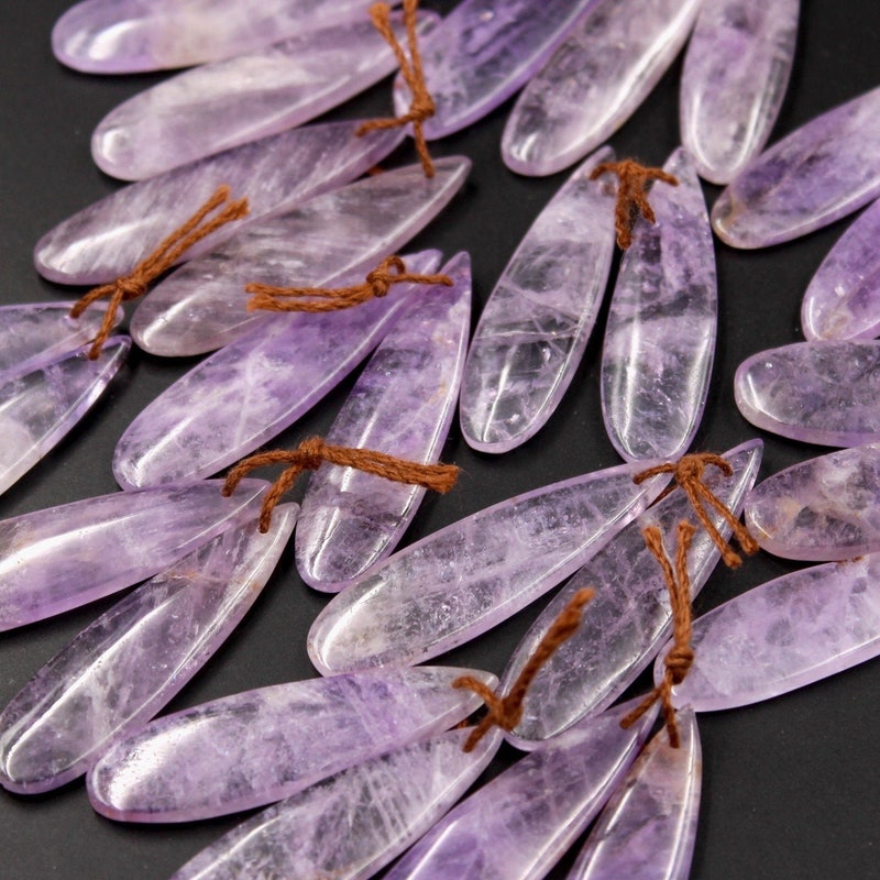 Long Amethyst Teardrop - Etsy