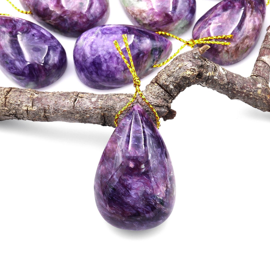 Rare Natural Mauve Purple Russian Charoite Pendant Side Drilled ...