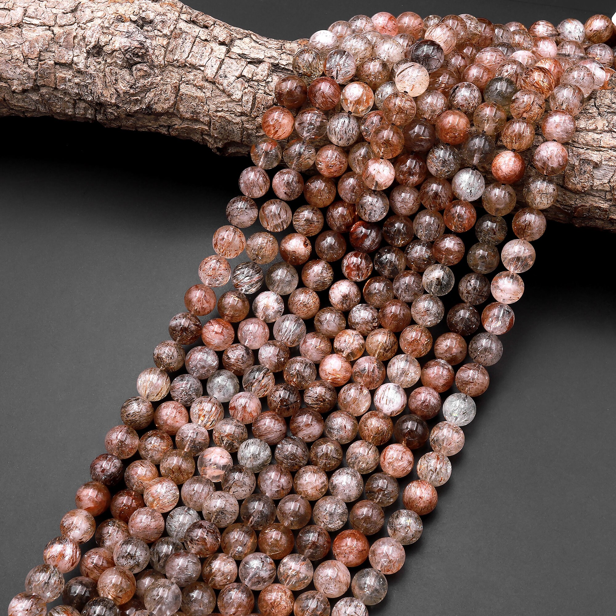 Rare Natural Red Rutile Phantom Quartz Round Beads 6mm 8mm - Etsy