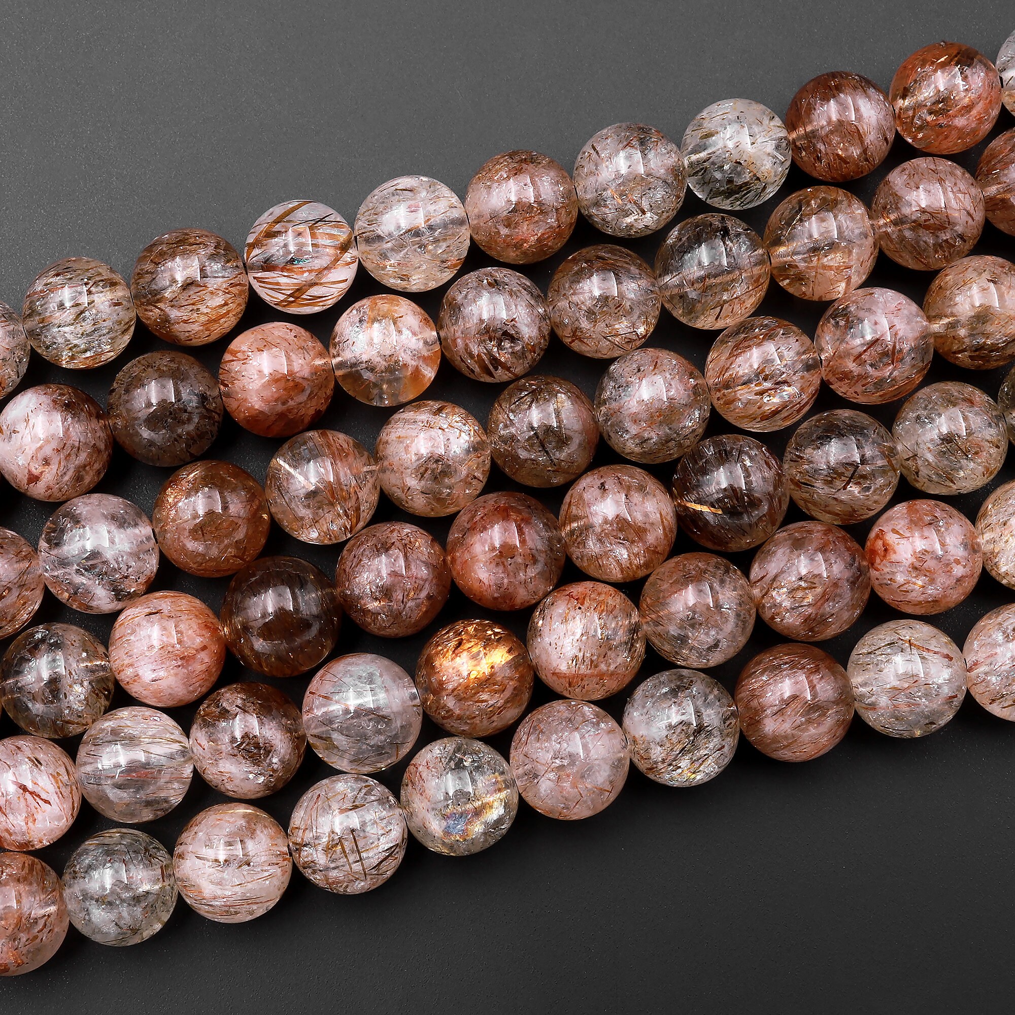Rare Natural Red Rutile Phantom Quartz Round Beads 6mm 8mm - Etsy