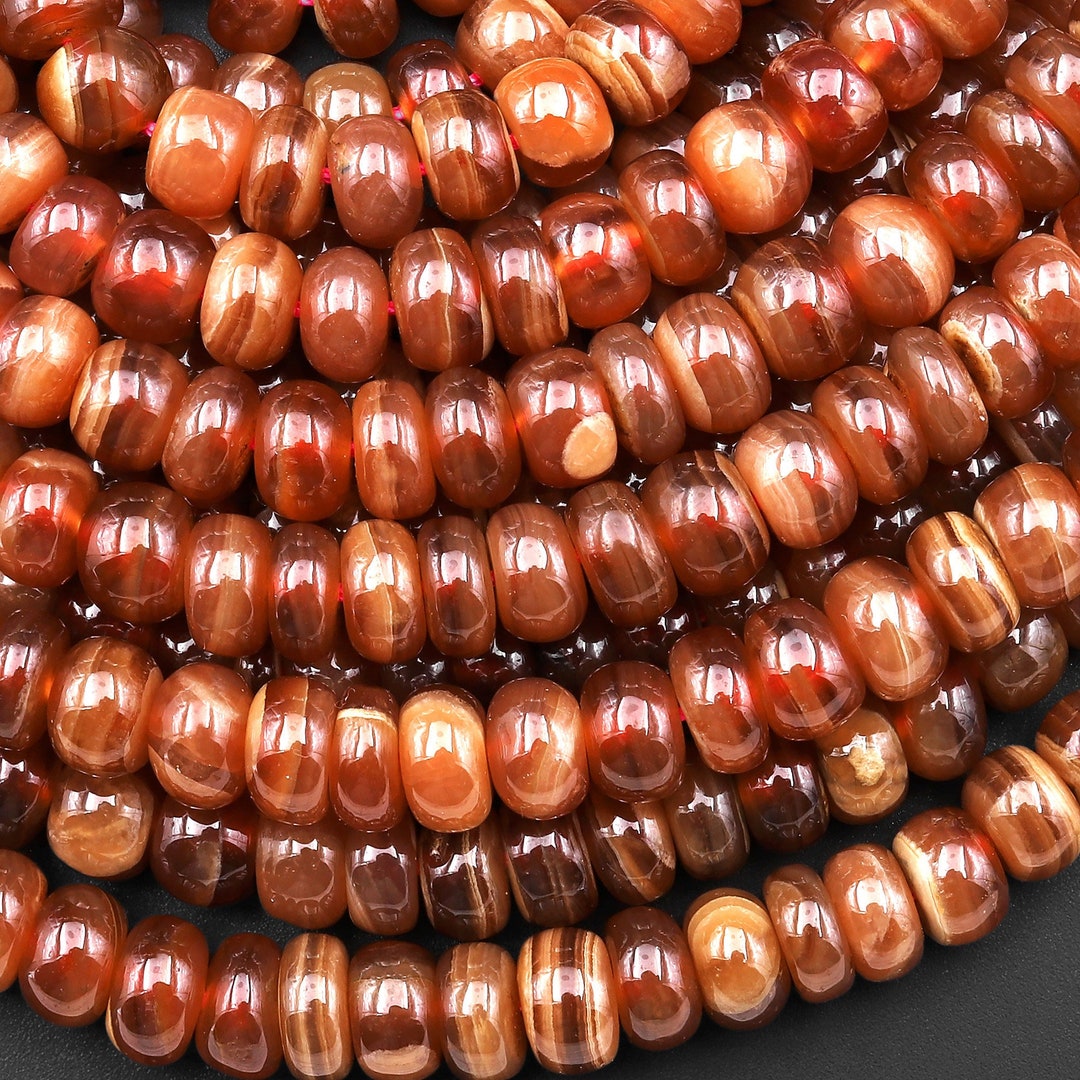 Rare AAA Natural Brown Rhodochrosite Smooth 6mm 8mm 10mm 12mm Rondelle ...