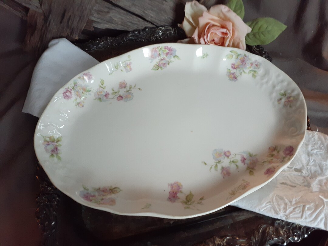 Antique Maddock's Lamberton Works Royal Porcelain Platter - Pink With ...