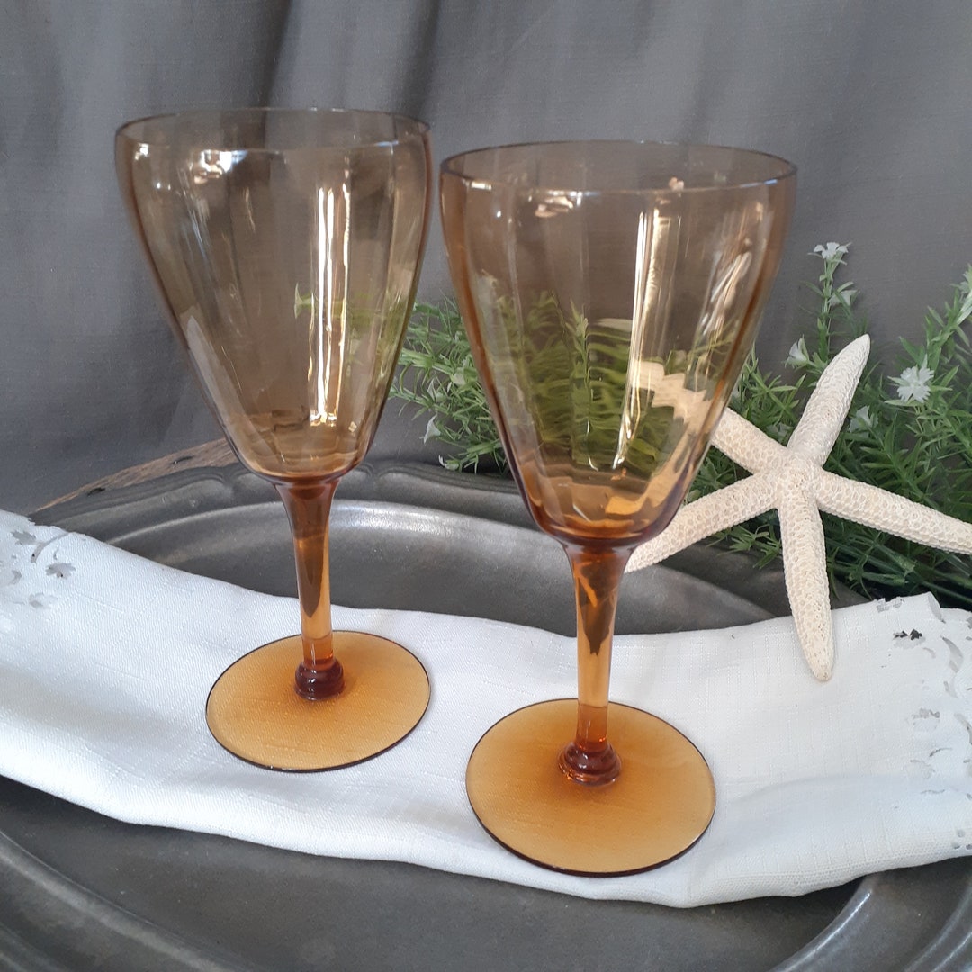 Cambridge Glass Co. Amber Water Goblets / Wine Glasses 1925-29 - Set of ...
