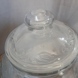 Princess House Fantasia Canisters Clear Glass Floral Storage Containers ...