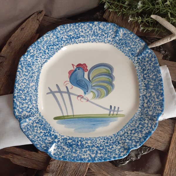 Square Rooster Plate - Etsy