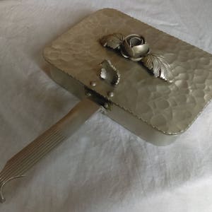 Hand Wrought Continental Aluminum Silent Butler W/rose Motif Vintage ...