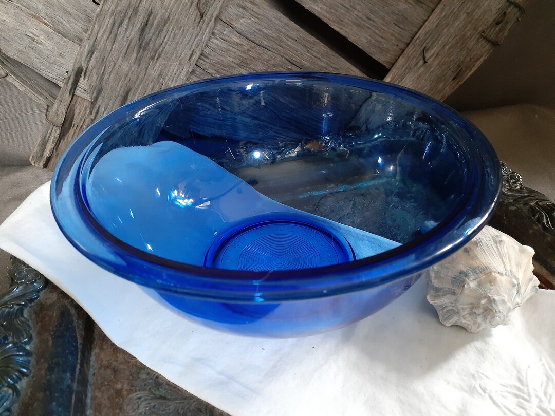 Vintage Cobalt Blue Pyrex 1.5 L Mixing Bowl 8.5 Bakeware Excellent ...