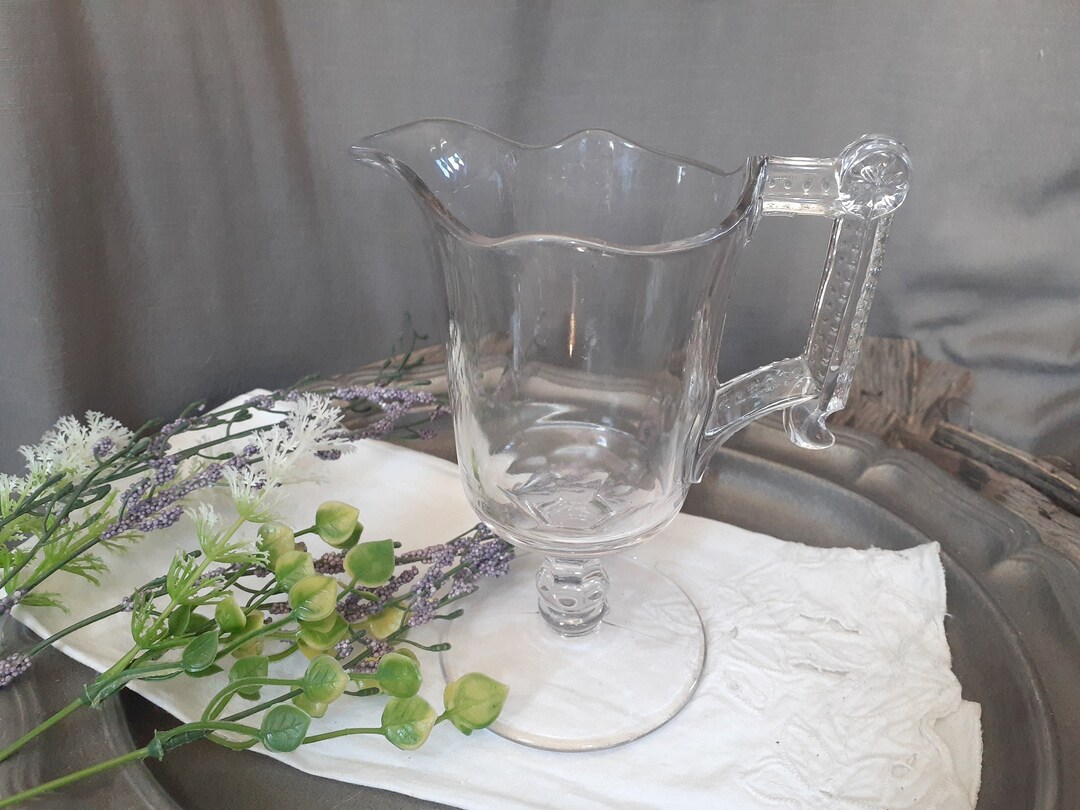 Antique Footed Creamer 1881-1883 in Wheel and Comma by Aetna Glass Mfg ...
