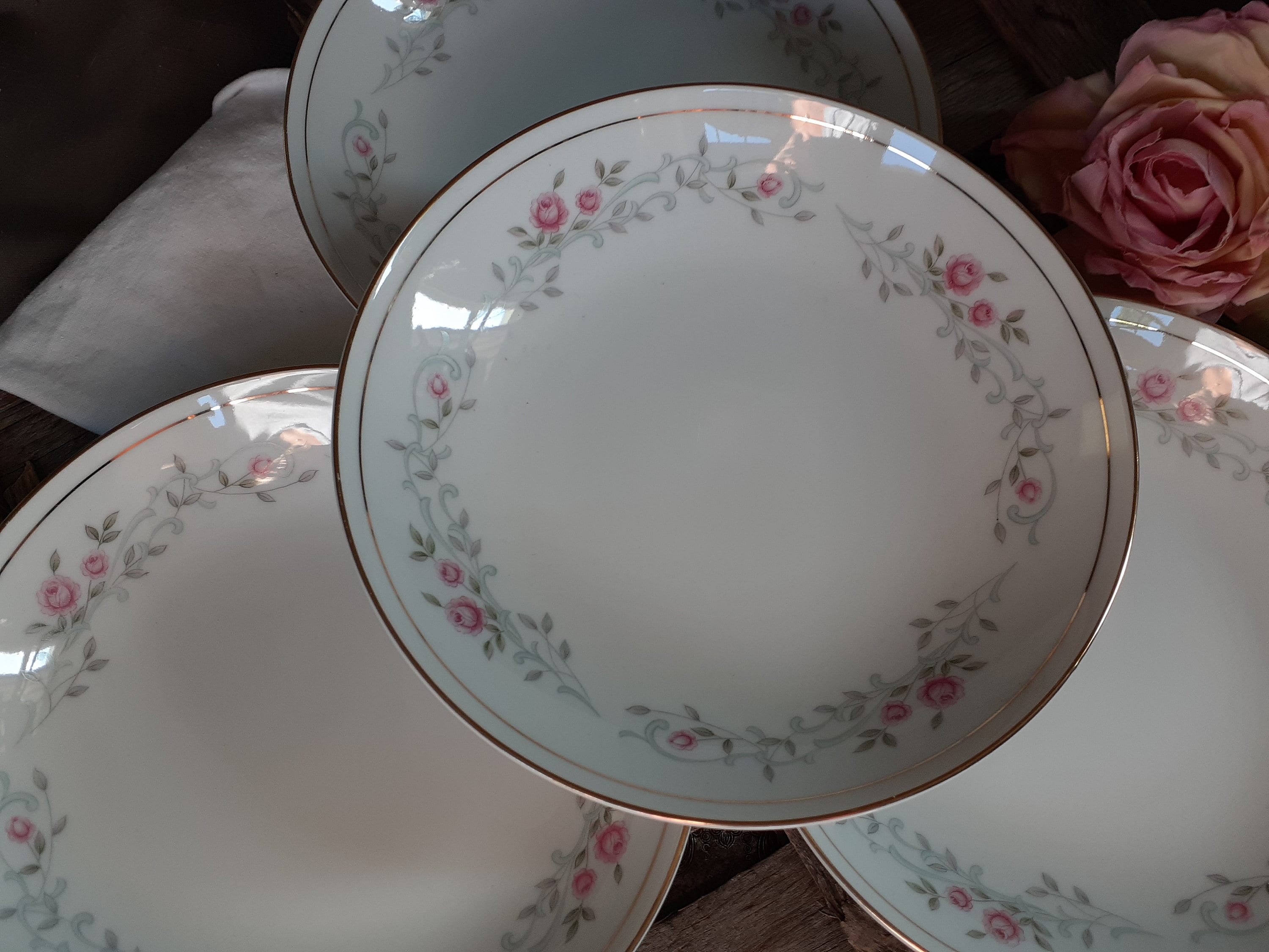 Noritake Rose China 'Marlette' Set of 4 Coupe Soup / | Etsy