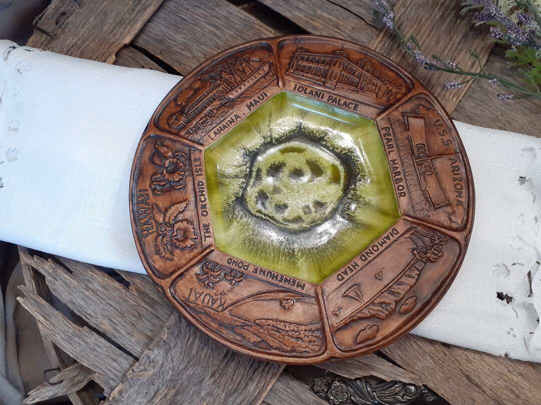 Treasure Craft Hawaii Souvenir Ceramic Trinket Dish /tray/plate Feat ...