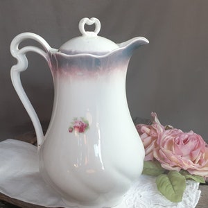 Vintage German Lusterware Coffee Pot / Teapot Pink Yellow | Etsy