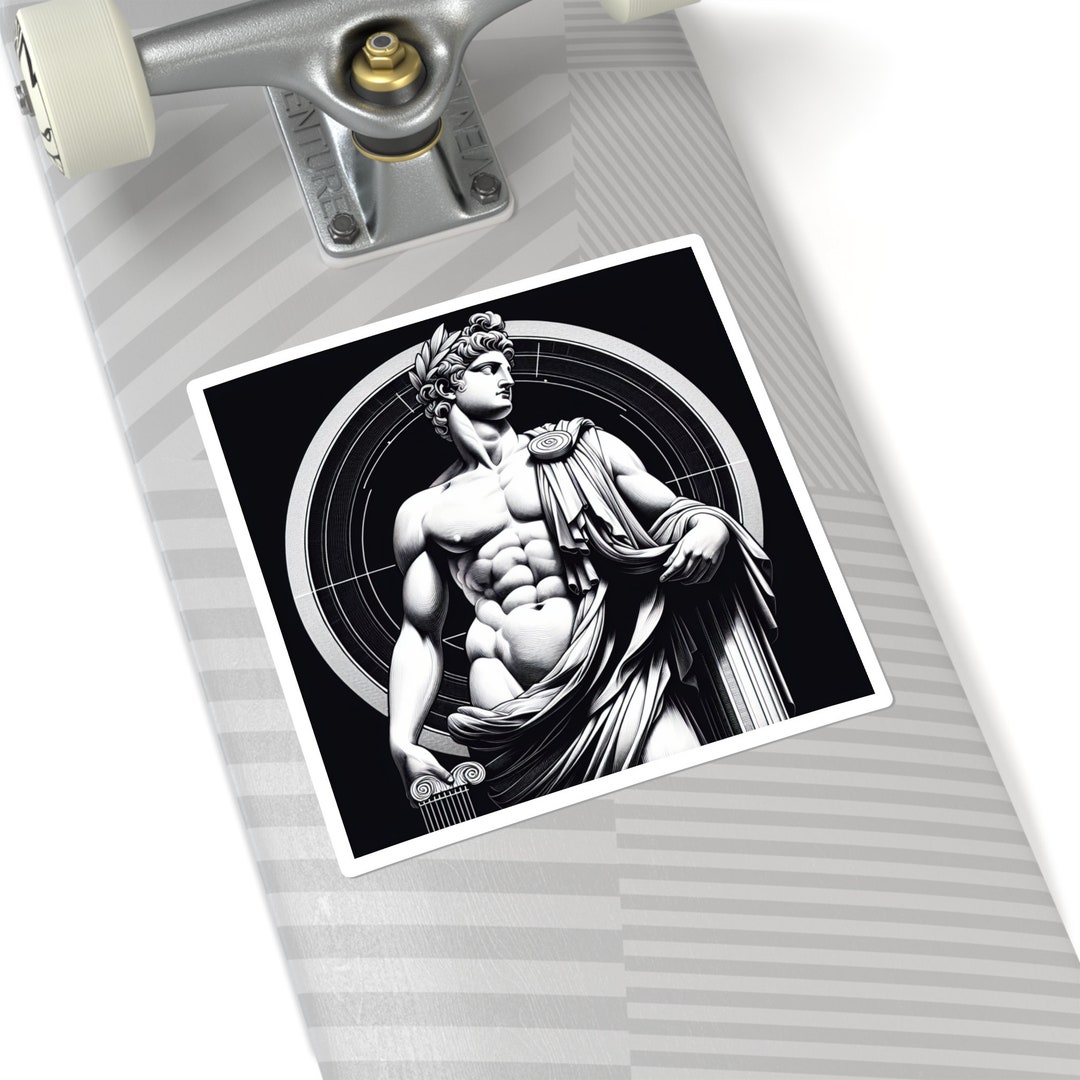 Apollo Square Stickers, Greek God of Music, Mythology Decor, Laptop ...