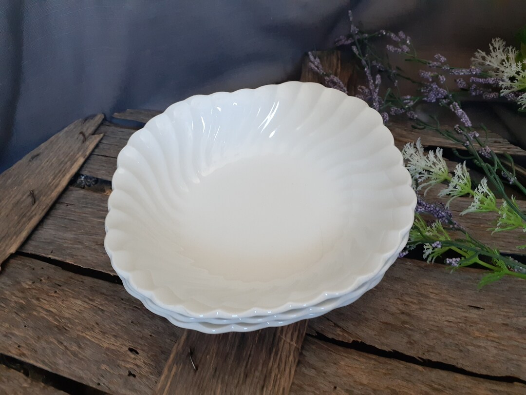 Johnson Brothers Regency Snowhite 7 Square Soup Bowls set of 3 Swirl ...