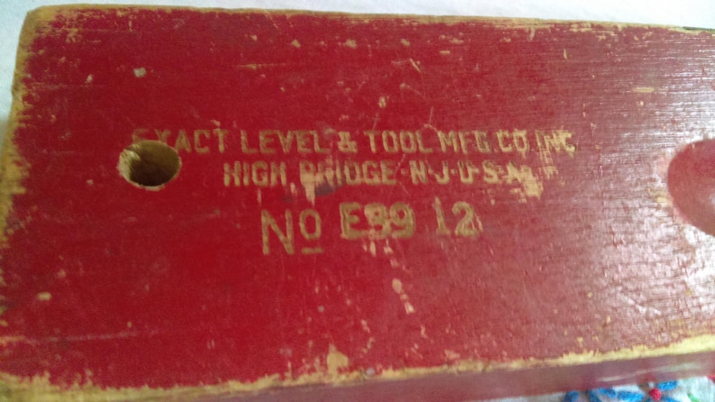 Vintage Red Painted Wood Level by Exact Level & Tool Mfg Co | Etsy