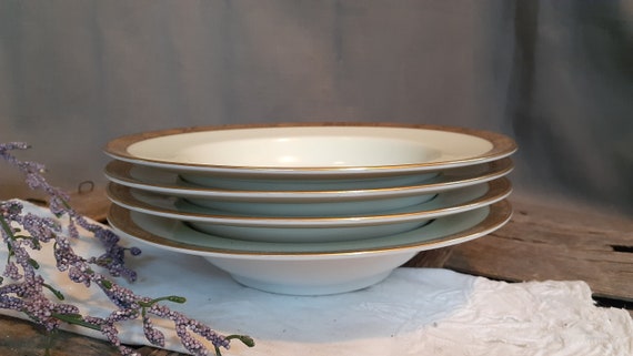 Vintage 1948-75 Gold Black Cream White Regency Dinnerware Noritake ...