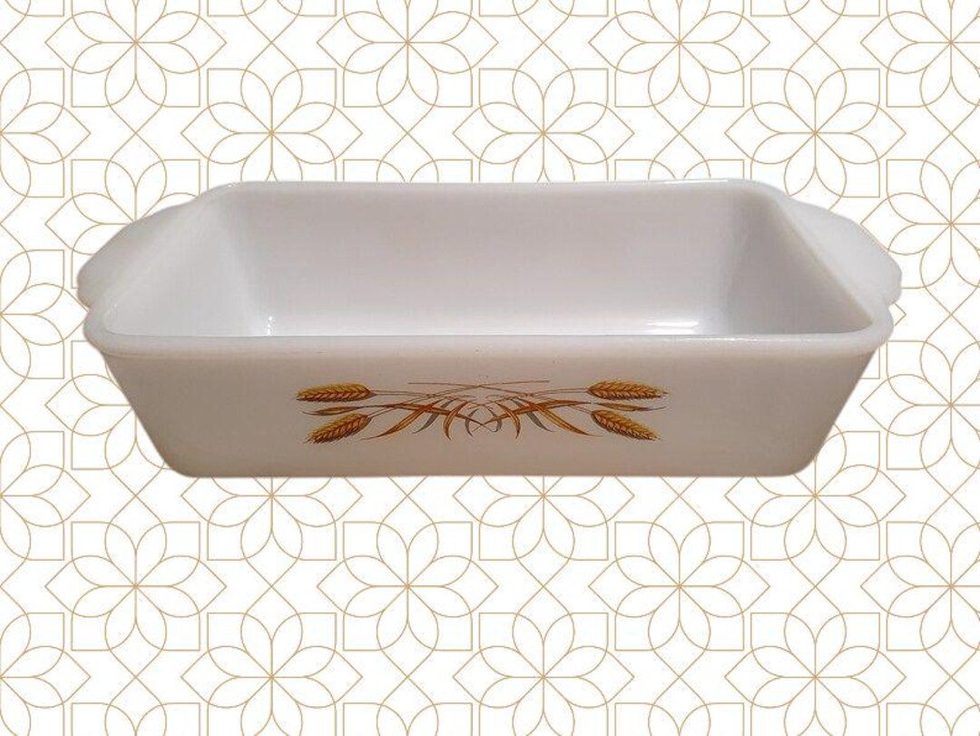 Vintage Fire King Loaf Pan: Anchor Hocking Wheat Pattern Bakeware - Etsy