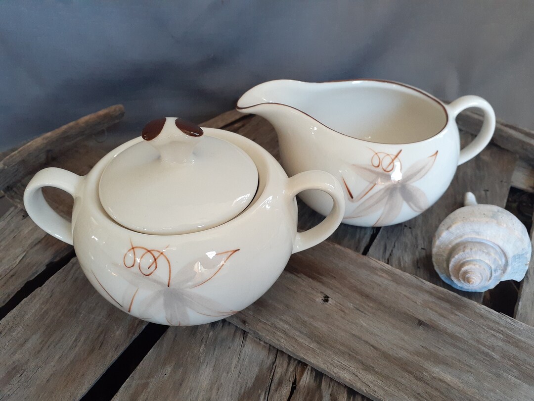 Winfield China, CA, USA Creamer & Sugar Bowl Set in Passion Flower ...