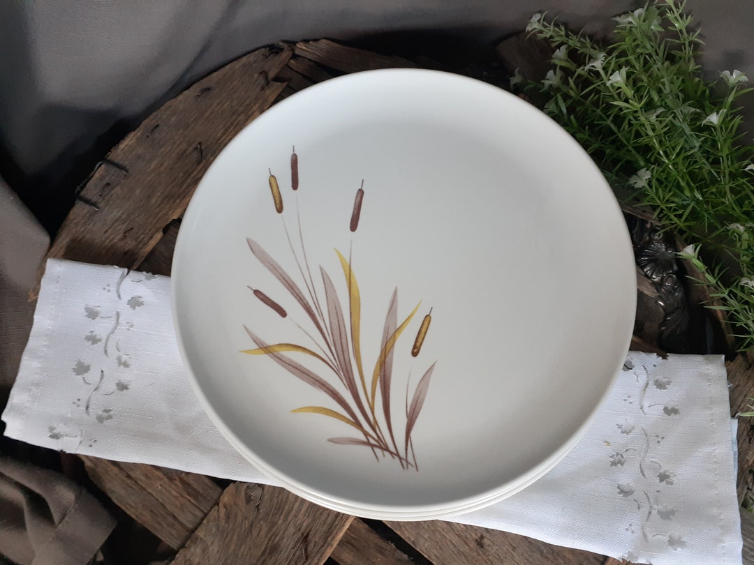 Lenox Ware Melamine Cattails Dinner Plates C.1960s Set of 8 Vintage ...