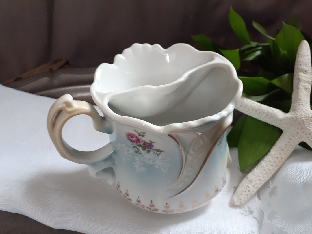 Vintage Brandenburg Shaving Scuttle: Victorian Porcelain Mustache Mug ...