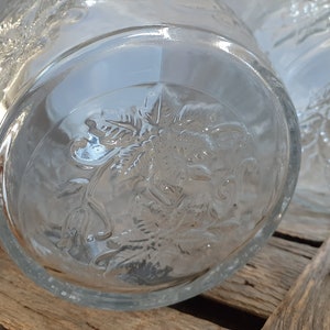 Princess House Fantasia Canisters Clear Glass Floral Storage Containers ...