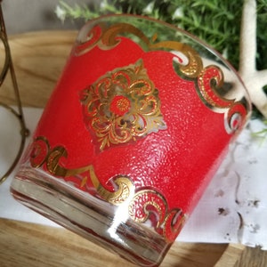 Starlyte Ice Bucket and Caddy Set in Red W/ Gold Medallions Scrolls ...