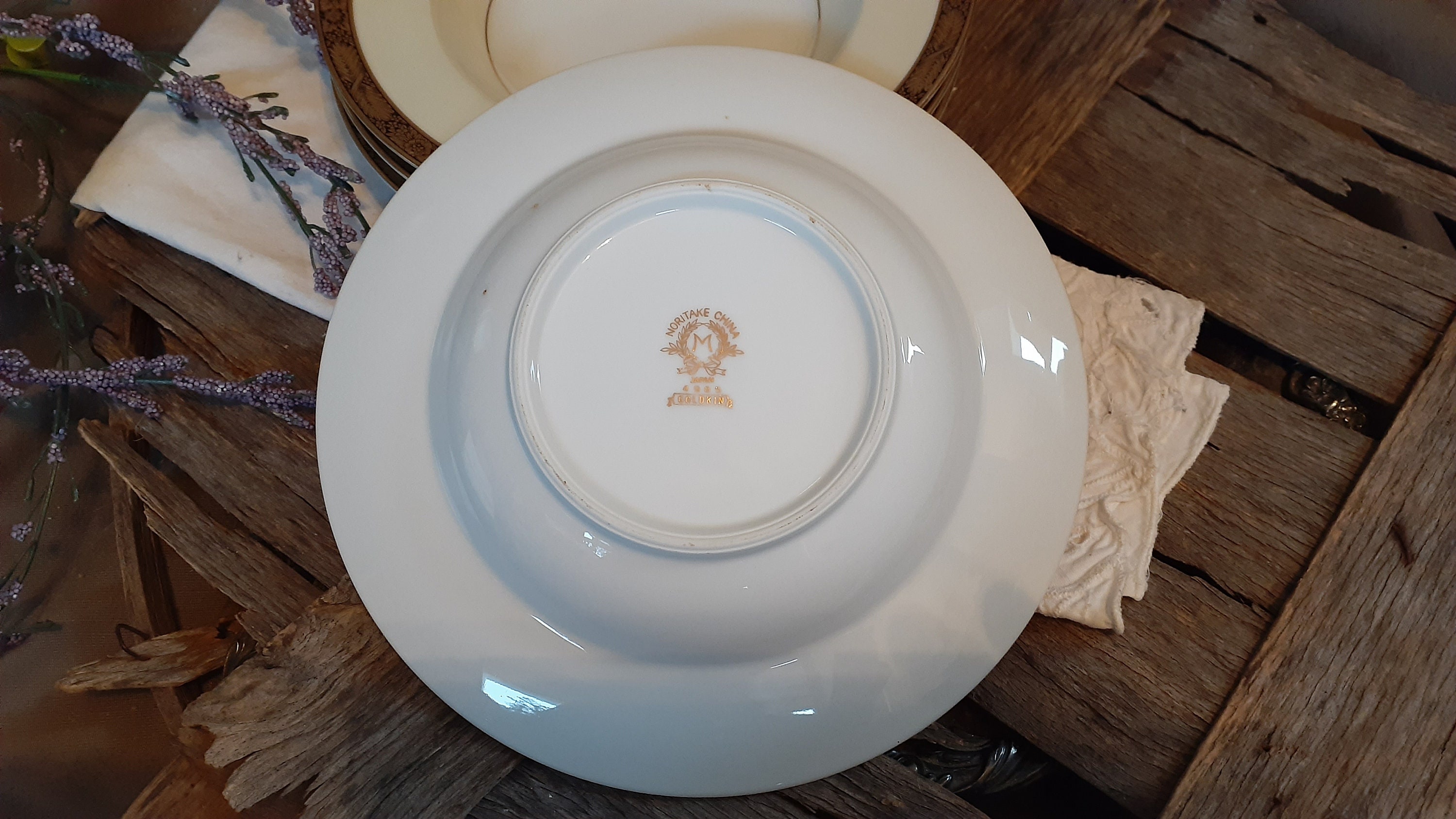 Vintage 1948-75 Gold Black Cream White Regency Dinnerware Noritake ...