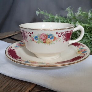 Homer Laughlin 'lady Alice' Cup & Saucer Set C.1941 Vintage Dishes ...